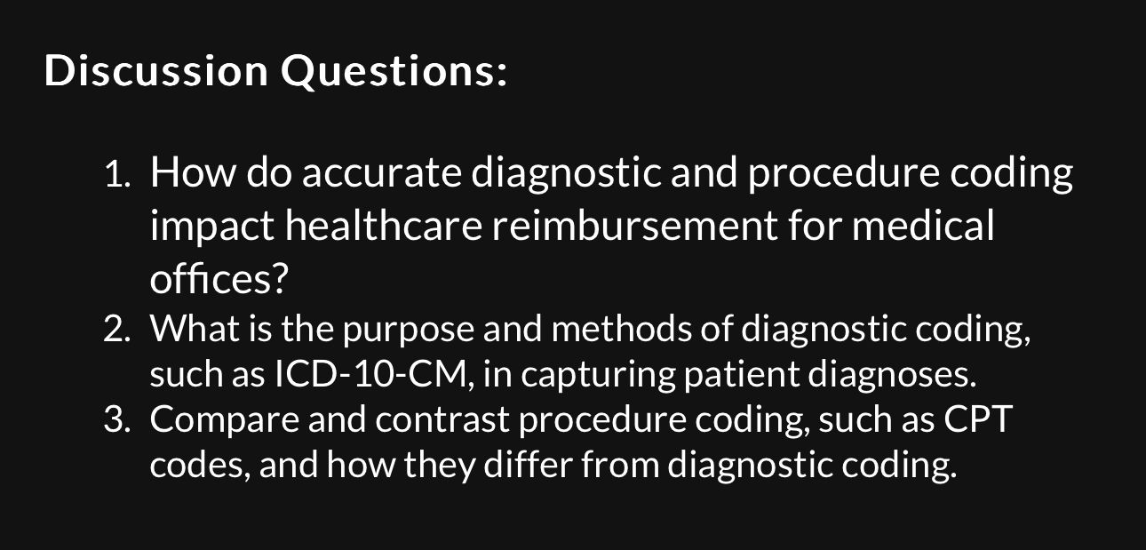 Solved Discussion Questions:How do accurate diagnostic and | Chegg.com