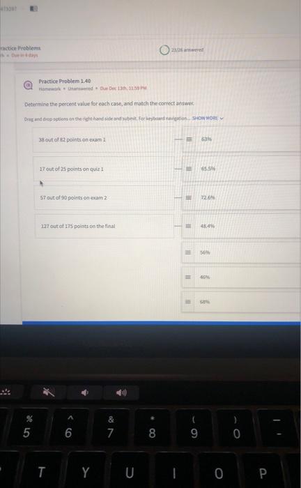 Solved Practice Problem 1.40 Determino the percent walue for | Chegg.com
