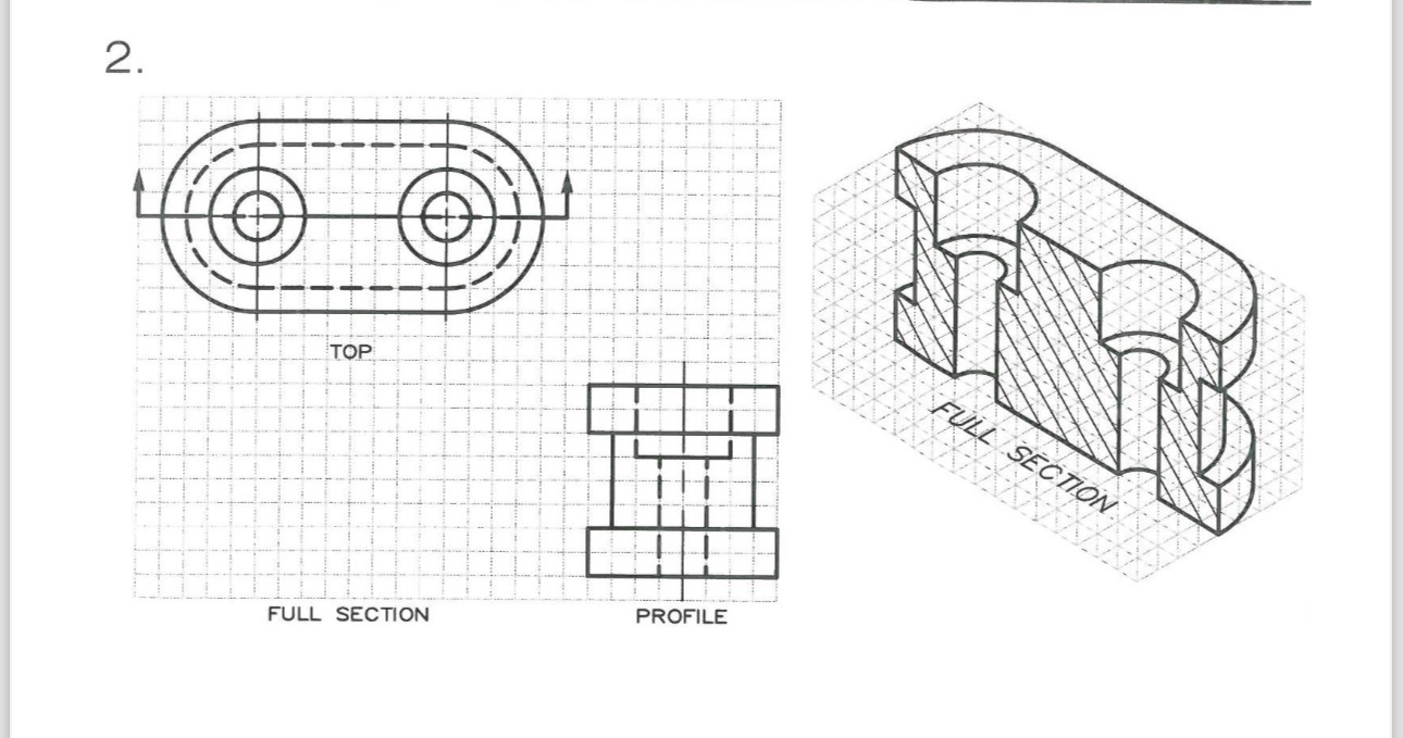 Solved Sketch the front view as a FULL SECTION in each | Chegg.com
