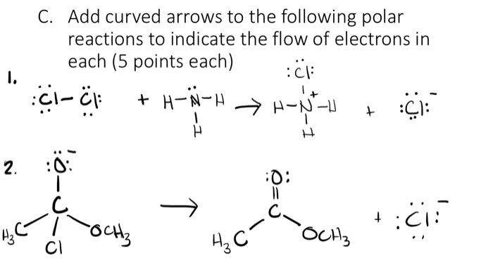 Solved 1. C. Add curved arrows to the following polar | Chegg.com