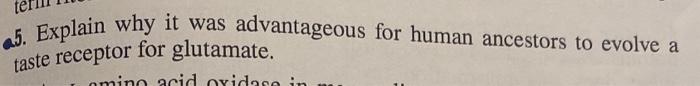 Solved 5. Explain why it was advantageous for human | Chegg.com