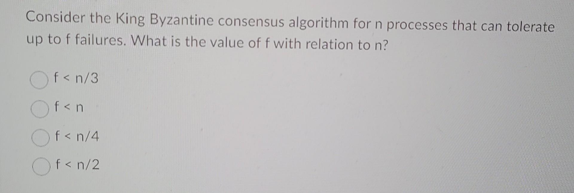 Solved Consider The King Byzantine Consensus Algorithm For N 