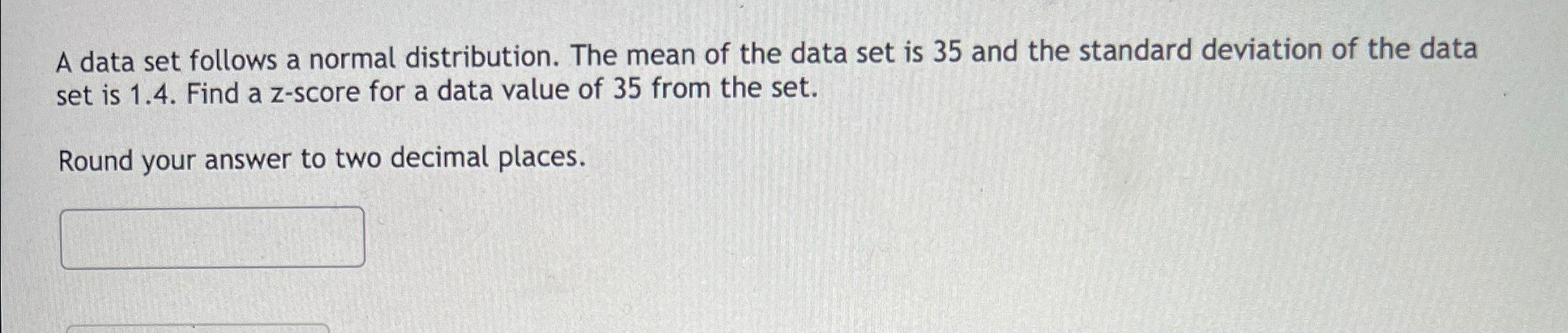 Solved A data set follows a normal distribution. The mean of | Chegg.com