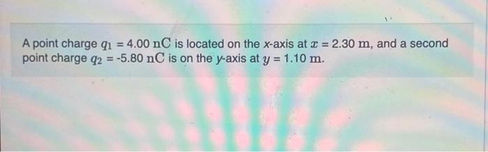 Solved A point charge q1=4.00nC is located on the x-axis at | Chegg.com