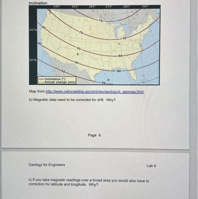a) What is the declination of the Earth's magnetic | Chegg.com