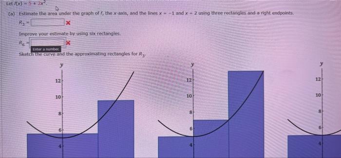 Solved Let x) = 2x2 (a) Estimate the area under the graph of | Chegg.com
