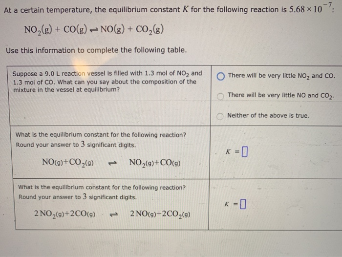 Solved At a certain temperature, the equilibrium constant K | Chegg.com