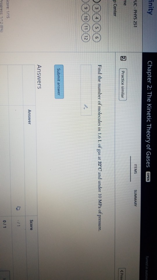 Solved Finity Chapter 2: The Kinetic Theory of Gases OPEN | Chegg.com