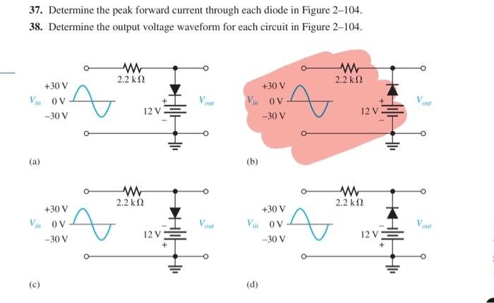 Solved 37. Determine the peak forward current through each | Chegg.com