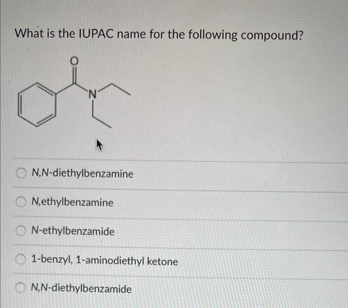 Solved What is the IUPAC name for the following compound? . | Chegg.com