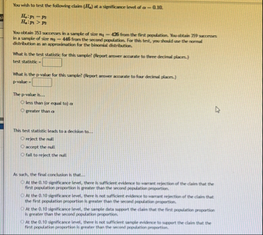 Solved You whis to test the following claim ( Ha ) ﻿at a | Chegg.com