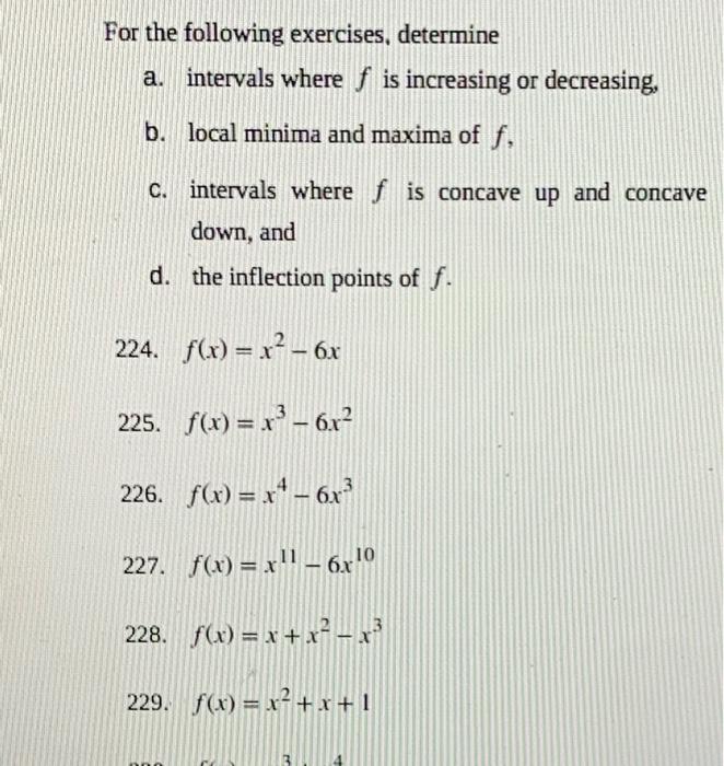 Solved For the following exercises, determine a intervals | Chegg.com