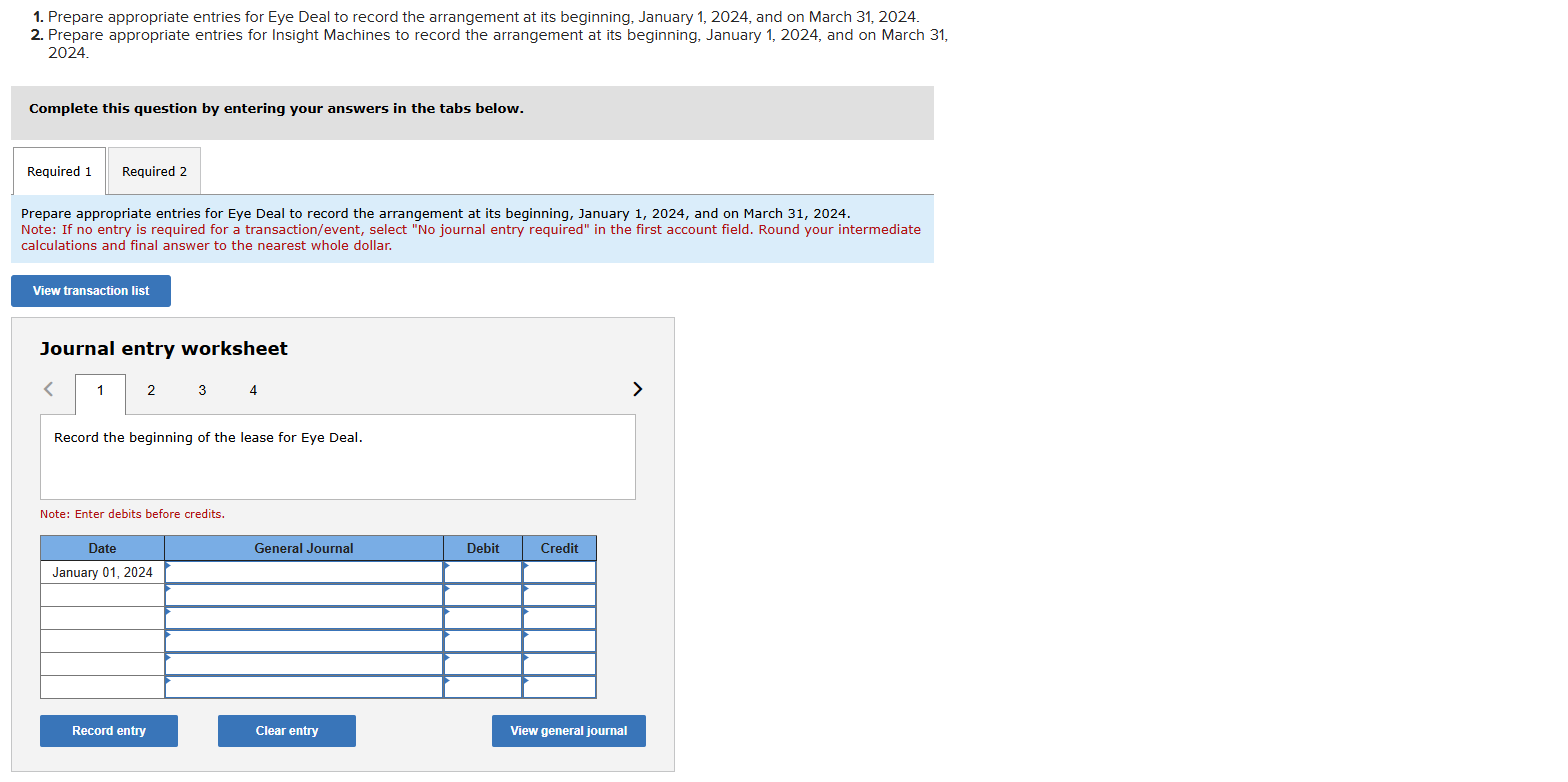 Solved Prepare appropriate entries for Eye Deal to record | Chegg.com