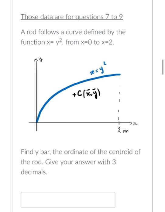 Solved Those data are for questions 7 to 9 A rod follows a | Chegg.com