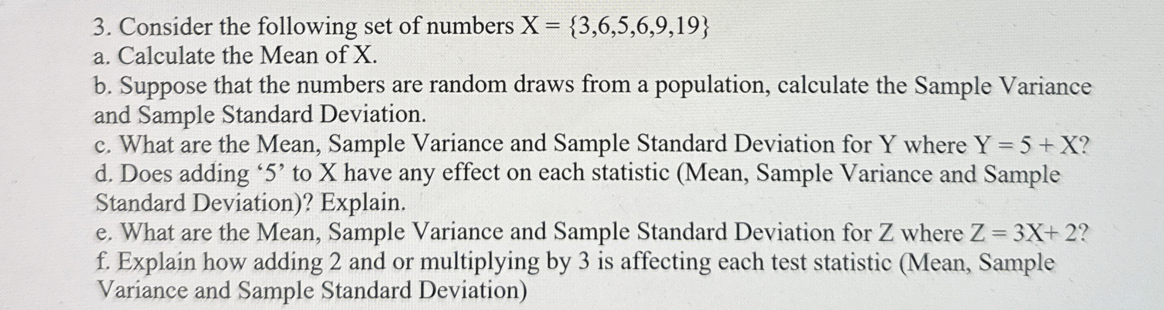 Solved Consider the following set of numbers | Chegg.com