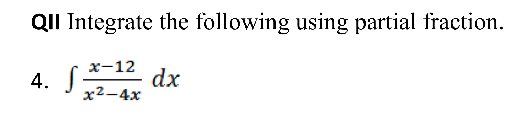 Solved QII Integrate the following using partial | Chegg.com