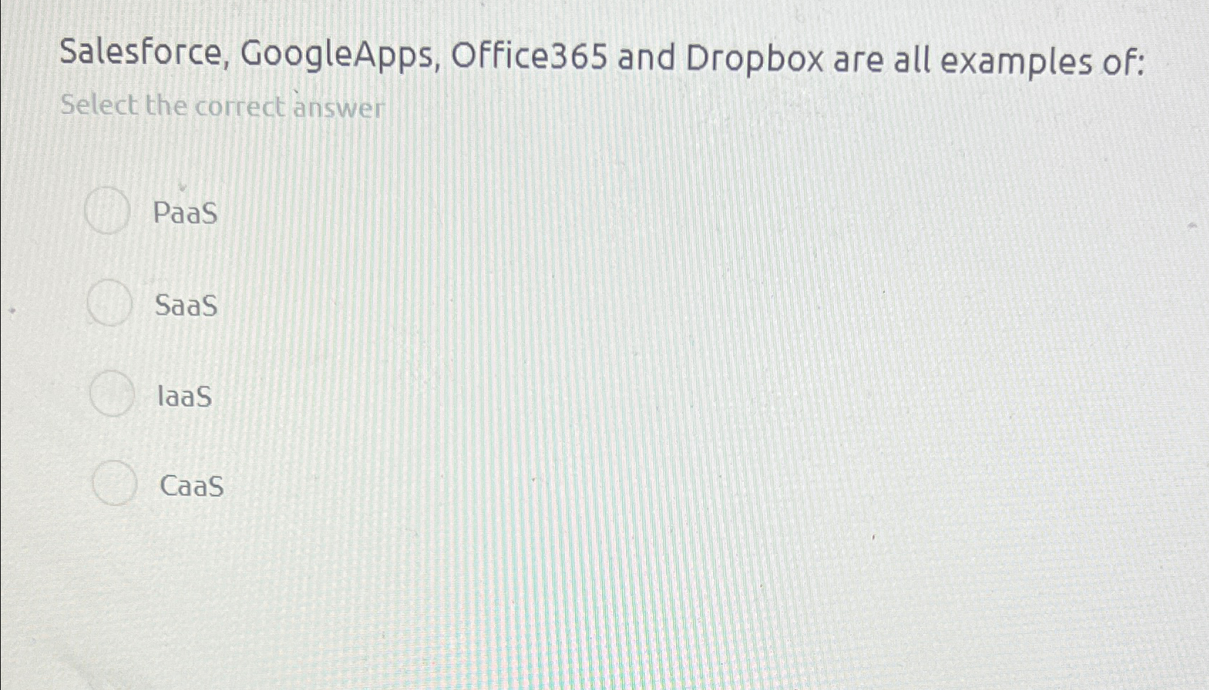 Solved Salesforce, GoogleApps, Office 365 ﻿and Dropbox are | Chegg.com