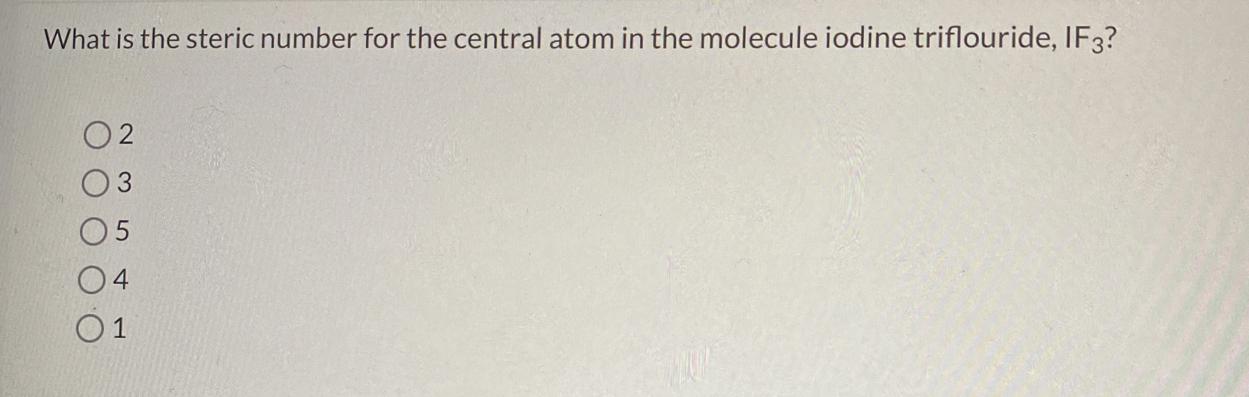Solved What is the steric number for the central atom in the | Chegg.com