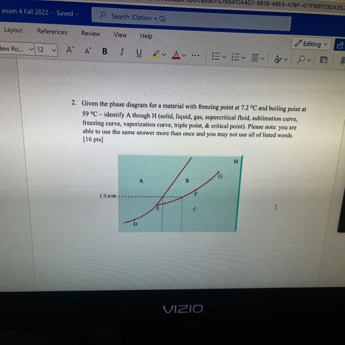5. AP Chemistry question: The phase diagram for the | Chegg.com