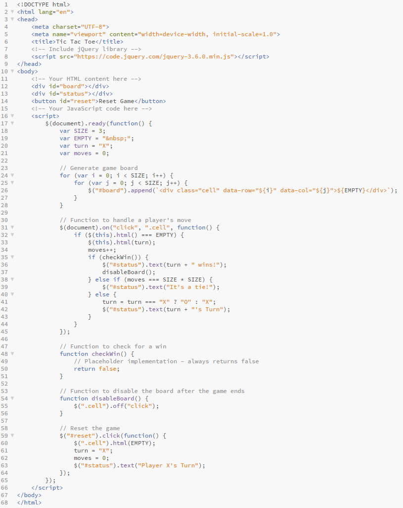 Solved What is wrong with my code? I have made a tic tac toe | Chegg.com