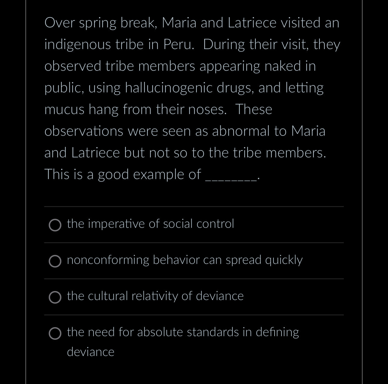 Solved Over spring break, Maria and Latriece visited an | Chegg.com