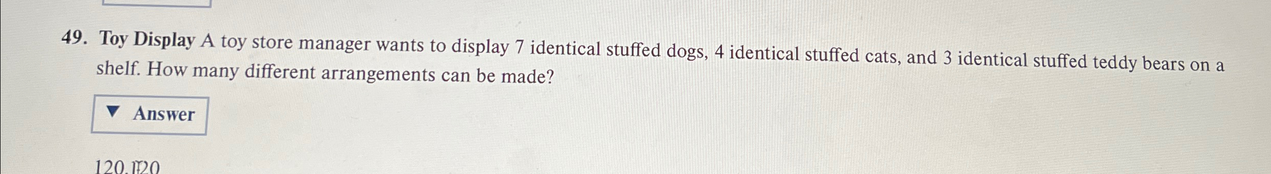 Solved Toy Display A toy store manager wants to display 7 | Chegg.com