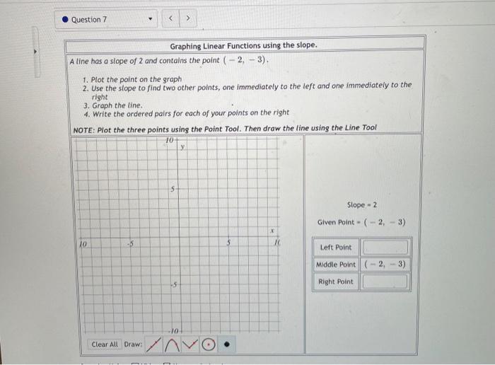 Solved Question 6 Graphing Linear Functions using the slope. | Chegg.com