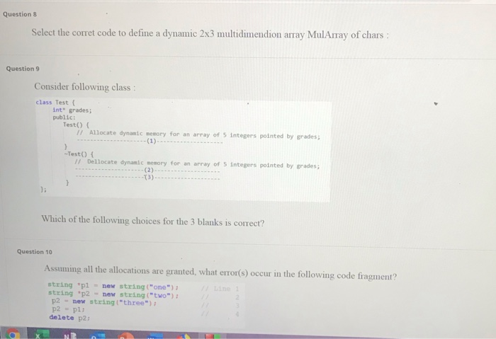 Solved Question 8 Select the corret code to define a dynamic | Chegg.com
