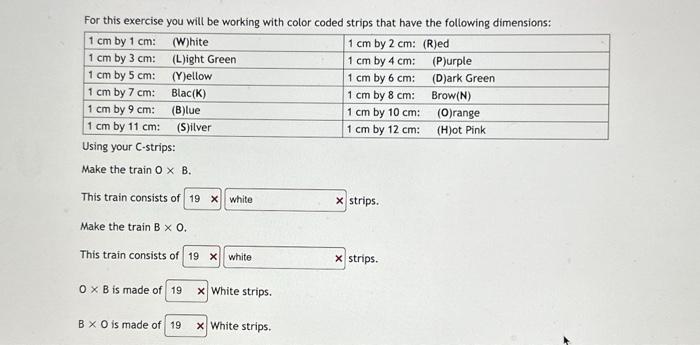 For this exercise you will be working with color | Chegg.com