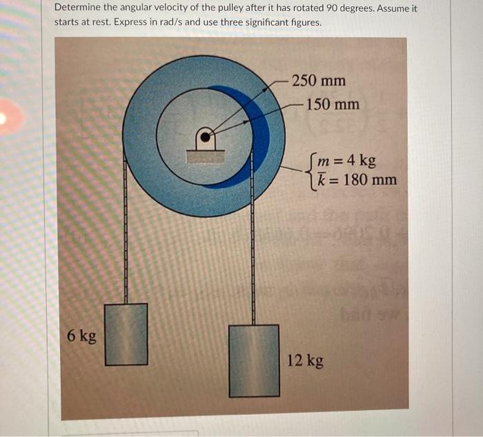Solved Determine the angular velocity of the pulley after it | Chegg.com