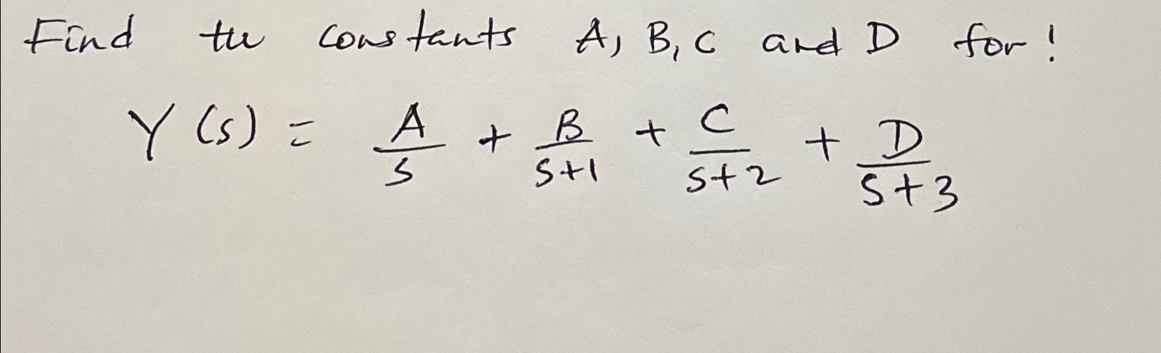 Find the constants A, ﻿B,C and D | Chegg.com
