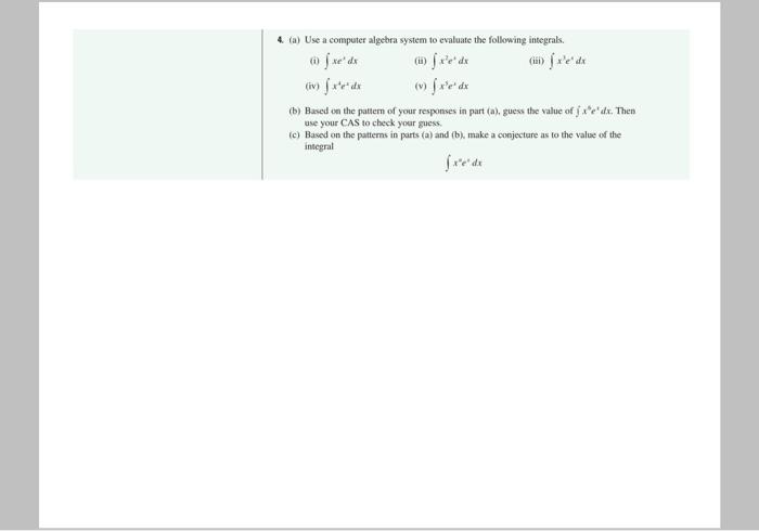 Solved DISCOVERY PROJECT Patterns in Integrals In this | Chegg.com