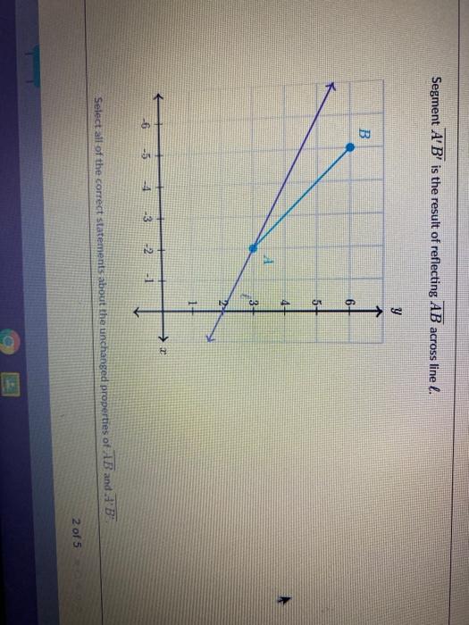 Solved Segment A'B' is the result of reflecting AB across | Chegg.com