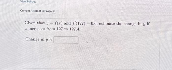 Solved View Policies Current Attempt in Progress Given that | Chegg.com