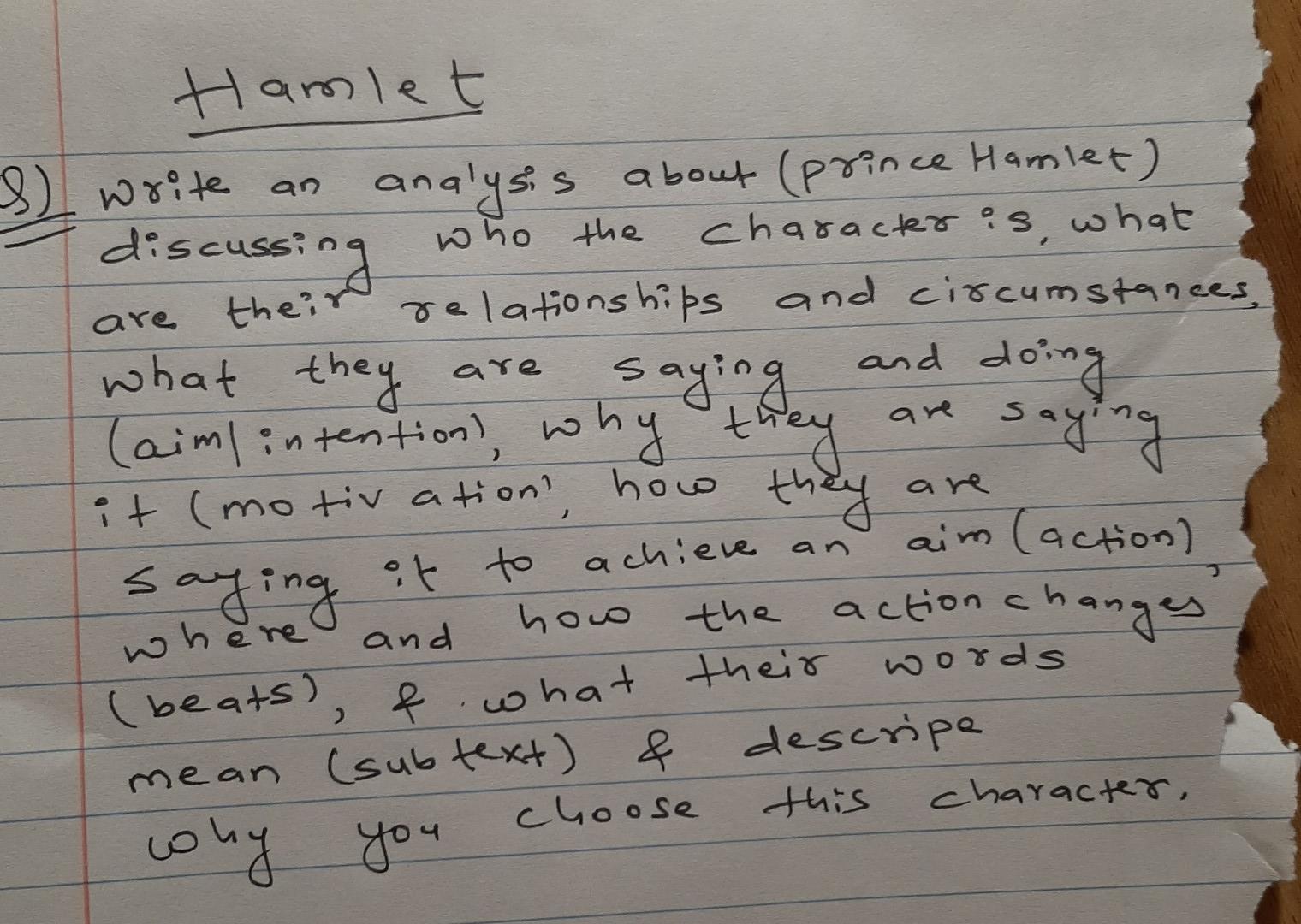 are are Hamlet I write an analysis about (prince | Chegg.com
