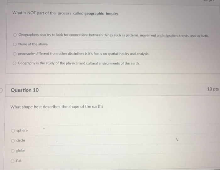Solved What is NOT part of the process called geographic | Chegg.com