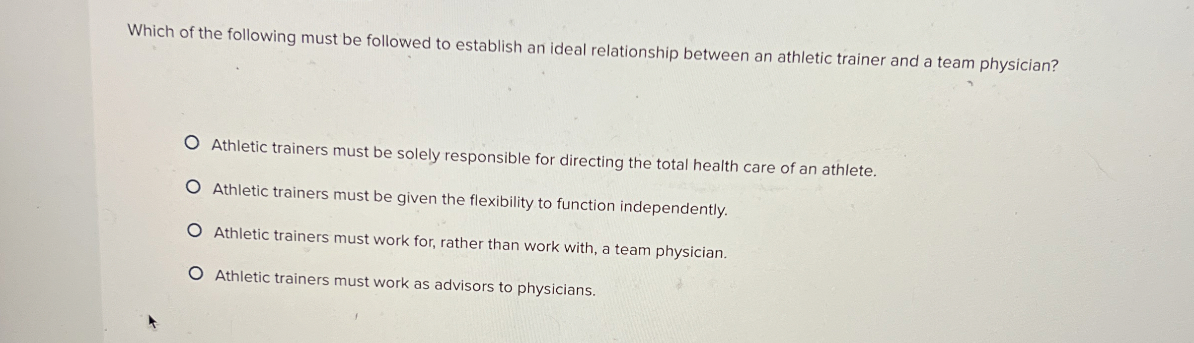 Solved Which of the following must be followed to establish | Chegg.com