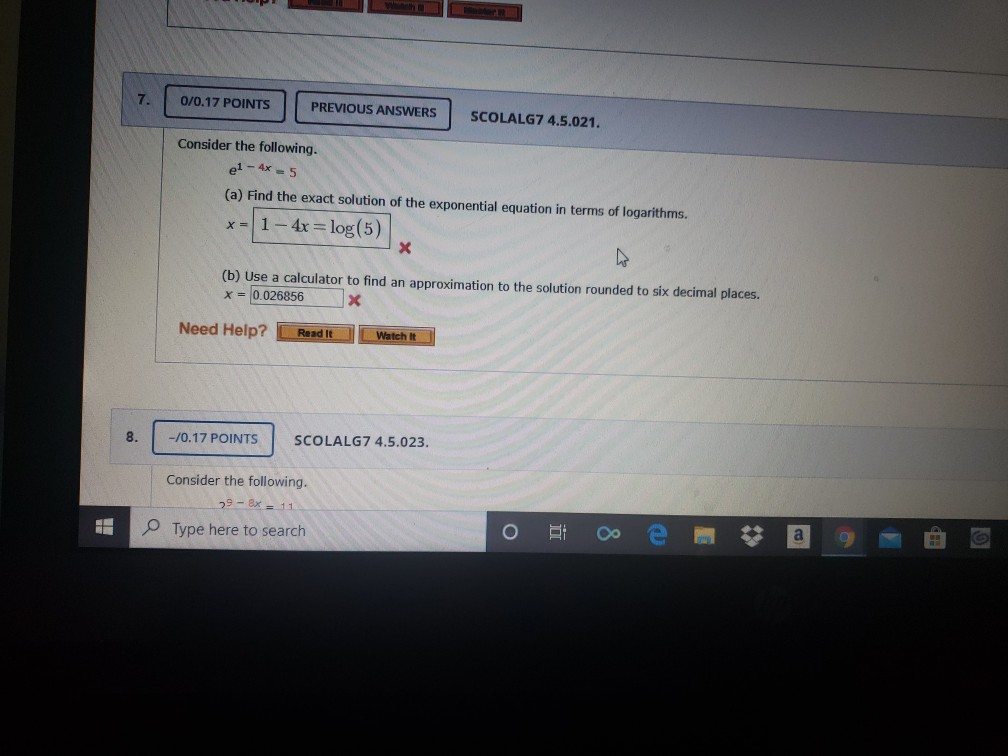 Solved 0/0.17 POINTS PREVIOUS ANSWERS SCOLALG7 4.5.021. | Chegg.com