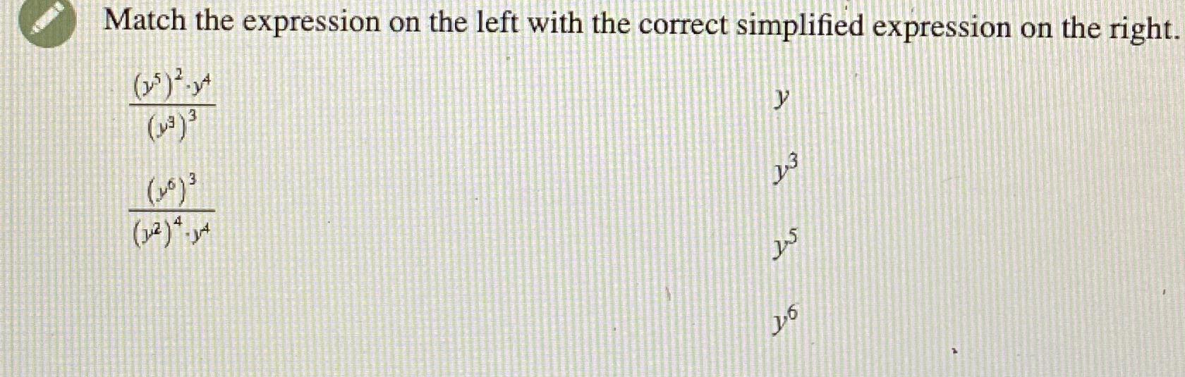 Solved Match the expression on the left with the correct | Chegg.com
