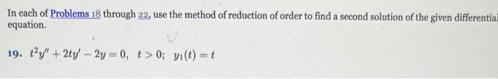 Solved In each of Problems 18 through 22 , use the method of | Chegg.com