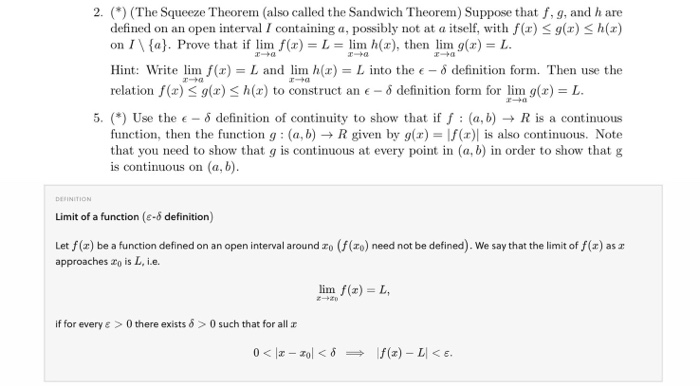 Solved 2. (*) (The Squeeze Theorem (also called the Sandwich | Chegg.com
