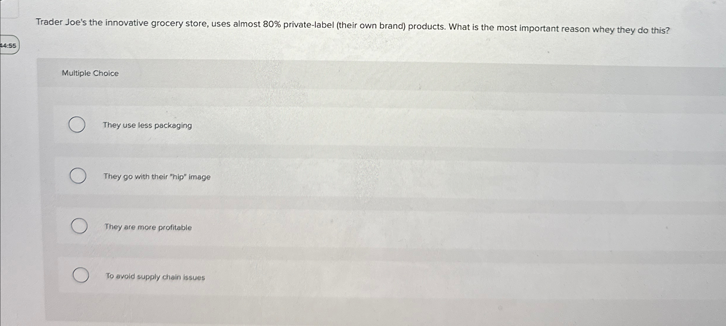 Solved Trader Joe's the innovative grocery store, uses | Chegg.com