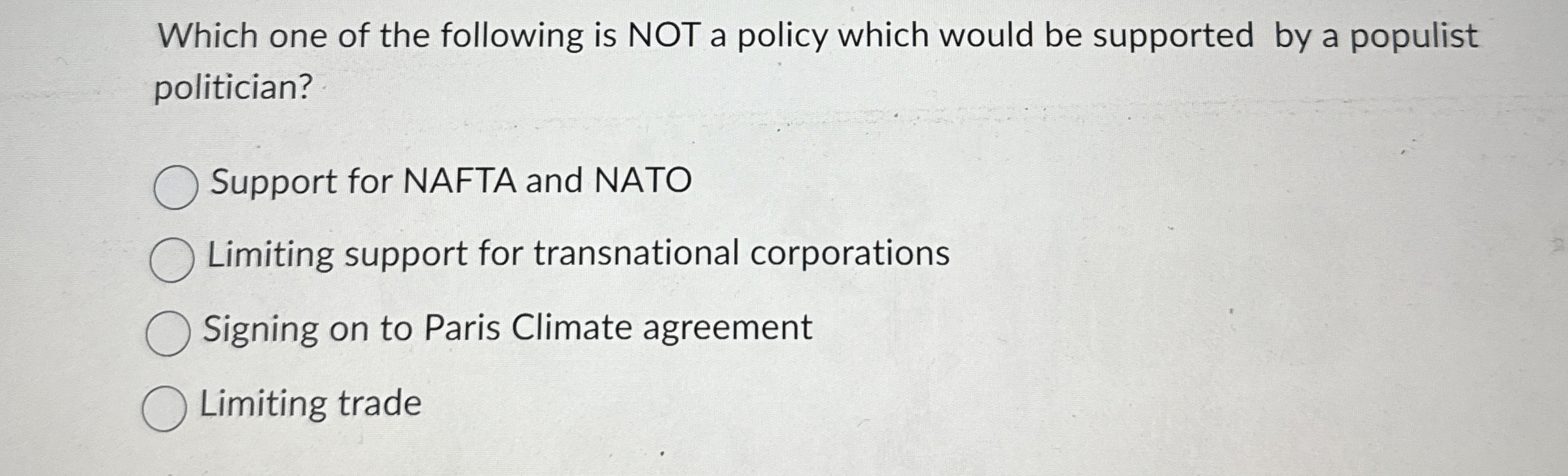 Solved Which one of the following is NOT a policy which | Chegg.com