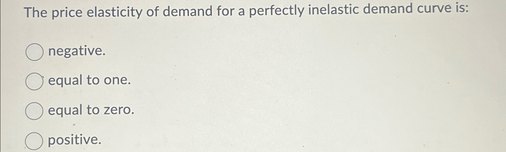 Solved The price elasticity of demand for a perfectly | Chegg.com