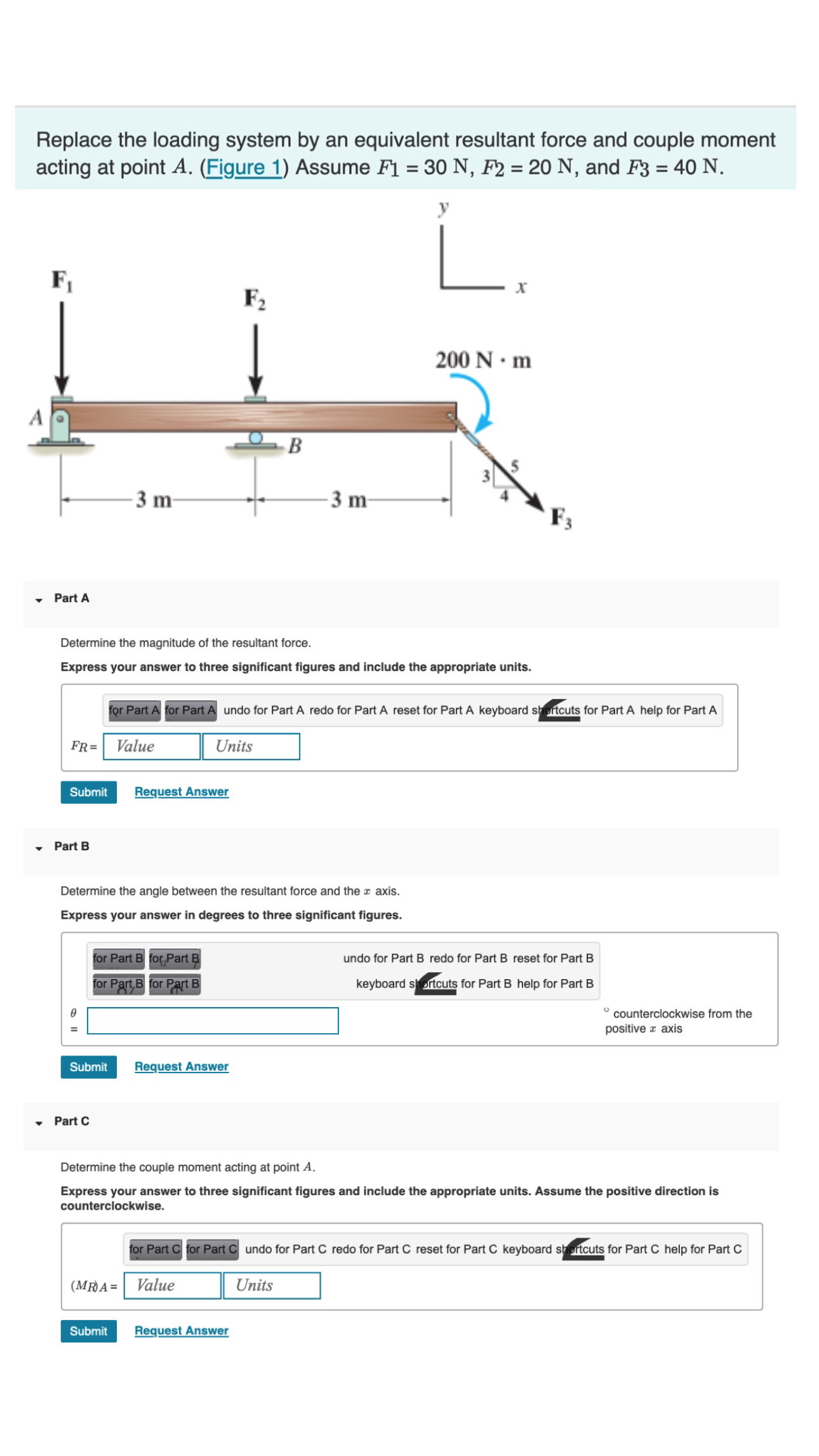 Solved Replace the loading system by an equivalent resultant | Chegg.com