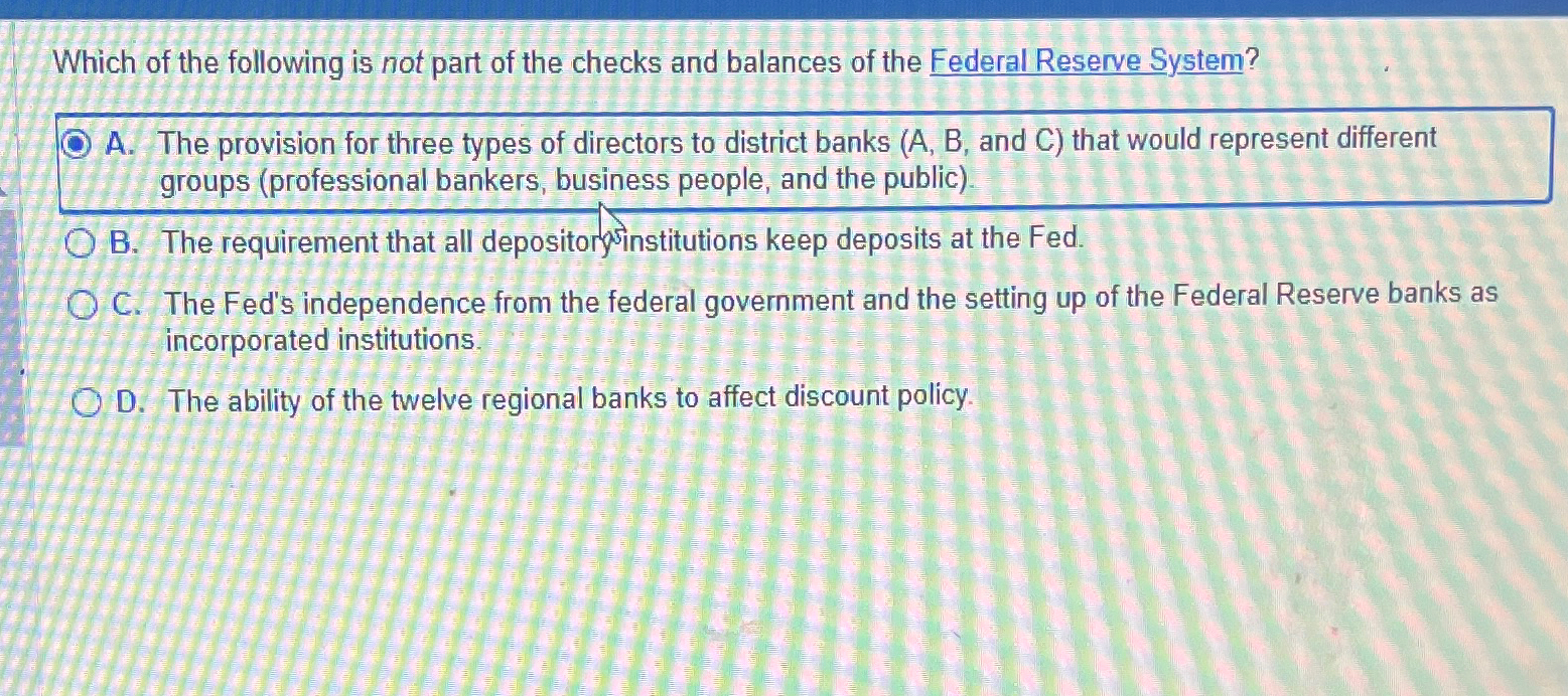 Solved Which of the following is not part of the checks and | Chegg.com