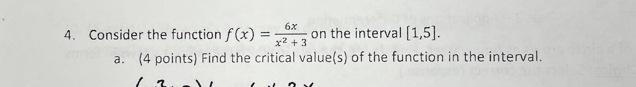 Solved Consider the function f(x)=6xx2+3 ﻿on the interval | Chegg.com