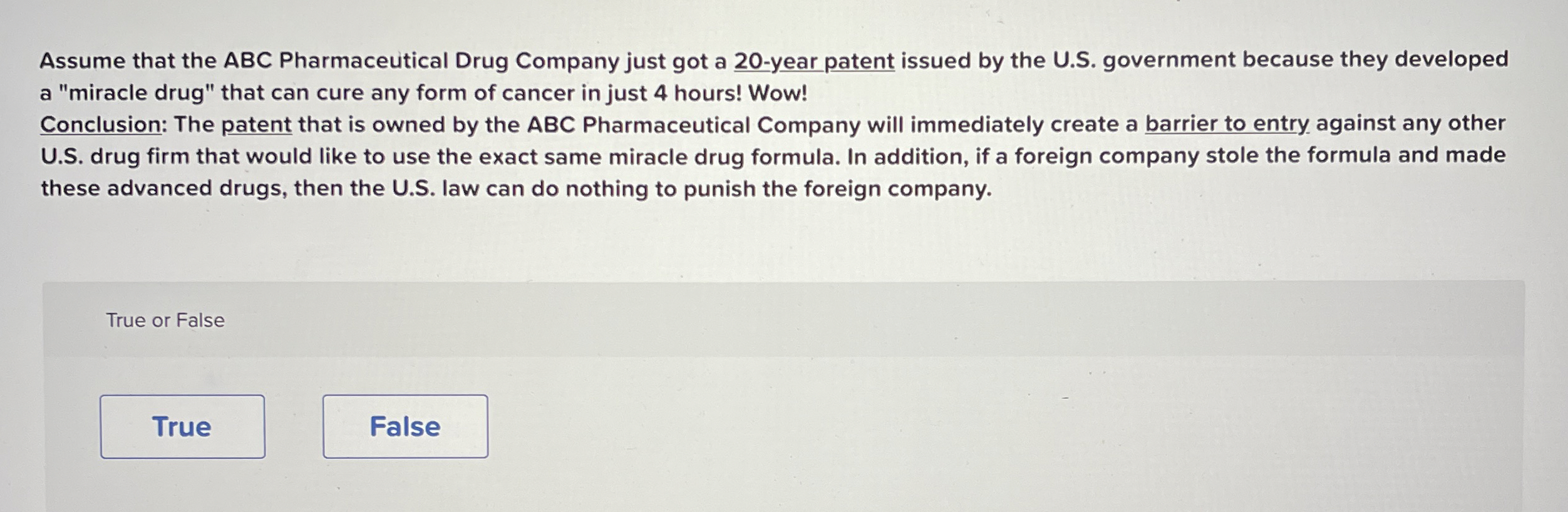 Solved Assume that the ABC Pharmaceutical Drug Company just | Chegg.com