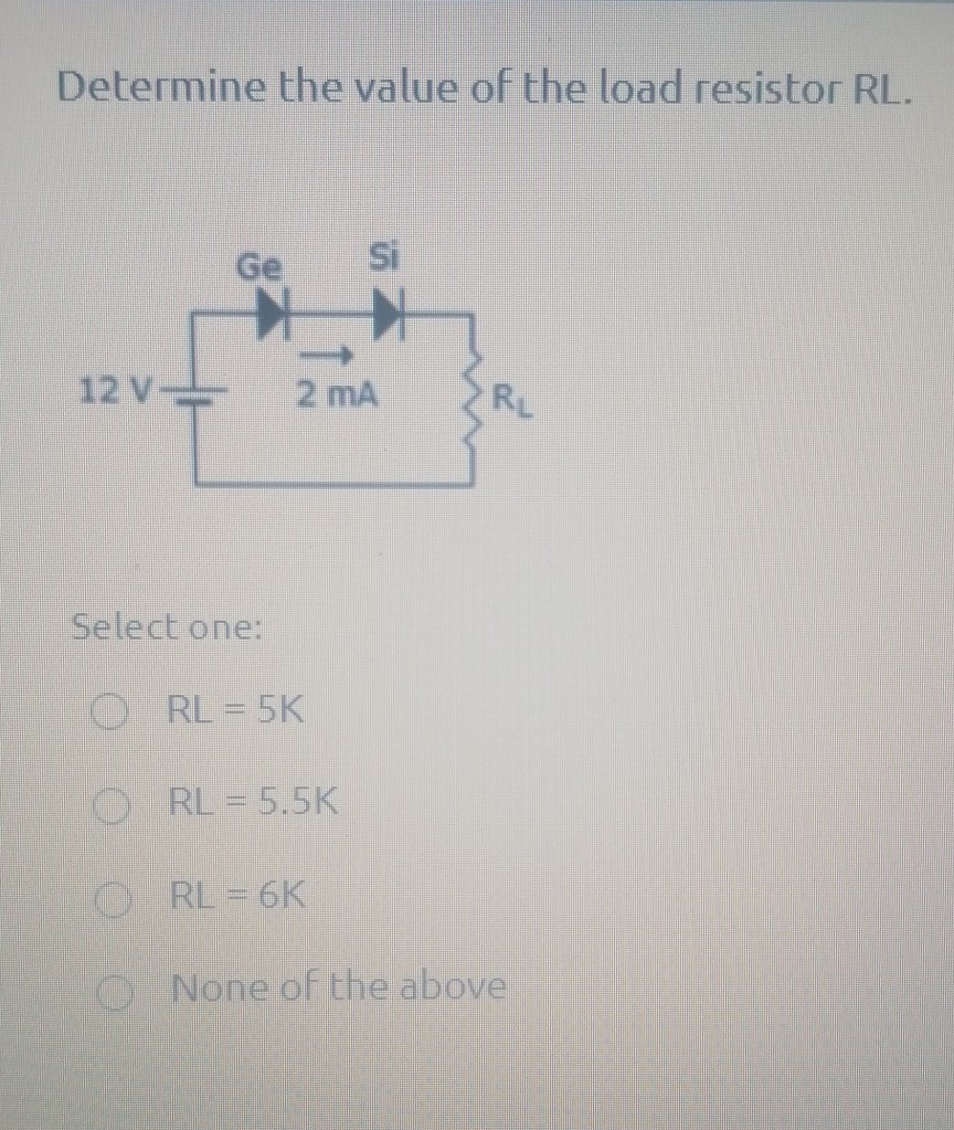 Solved Determine the value of the load resistor RL. Ge Si | Chegg.com