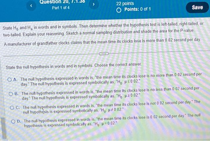 Solved State H0 and Ha in words and in symbols. Then | Chegg.com